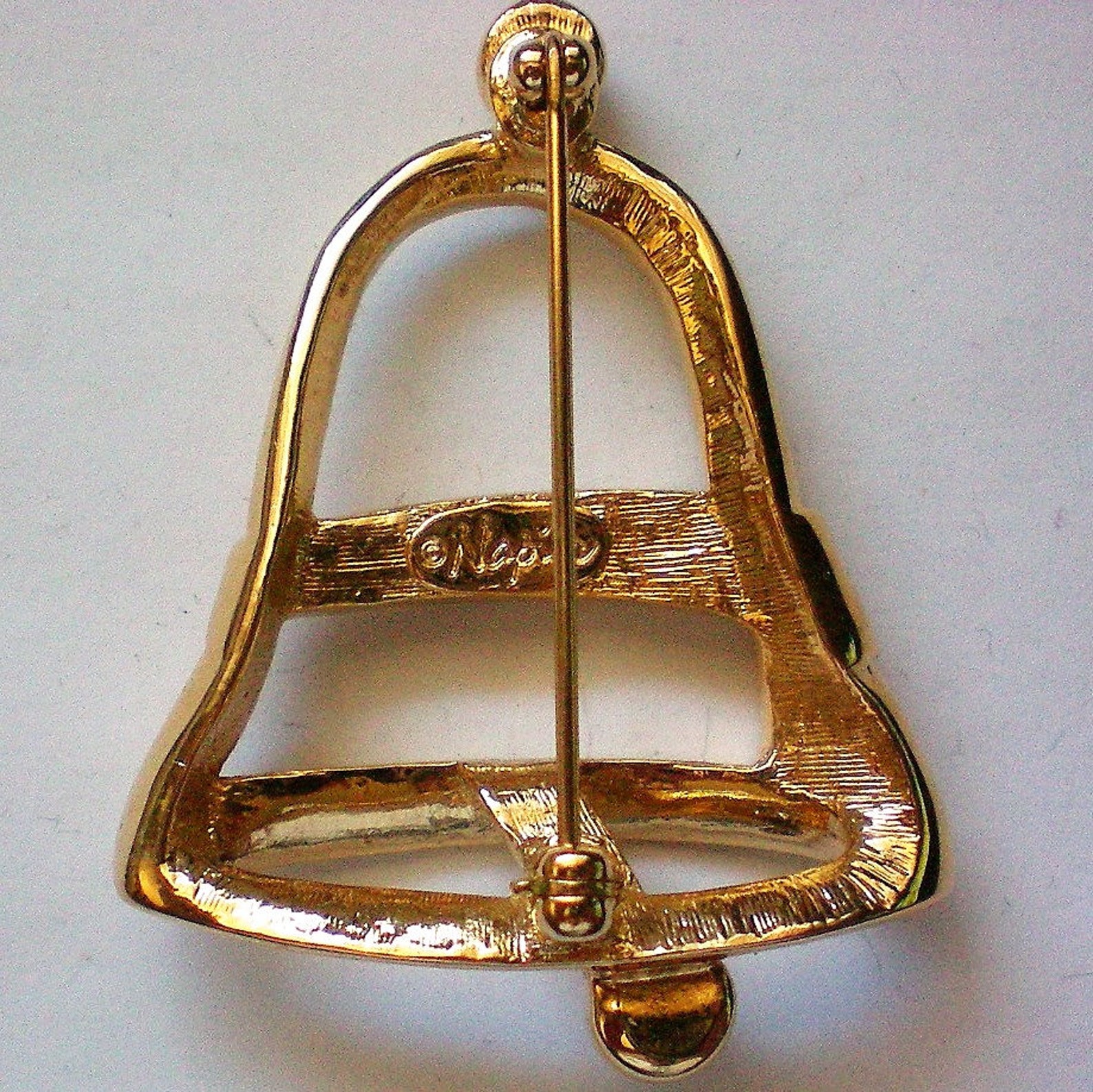 Napier Gold Tone Bell for the Christmas / Hanukkah / Winter Holidays ...