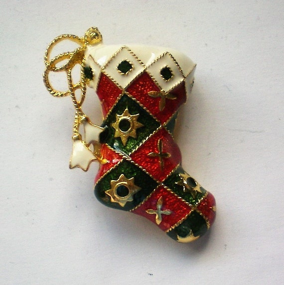 Santas Boot Christmas Stocking Pin 6335 | Etsy