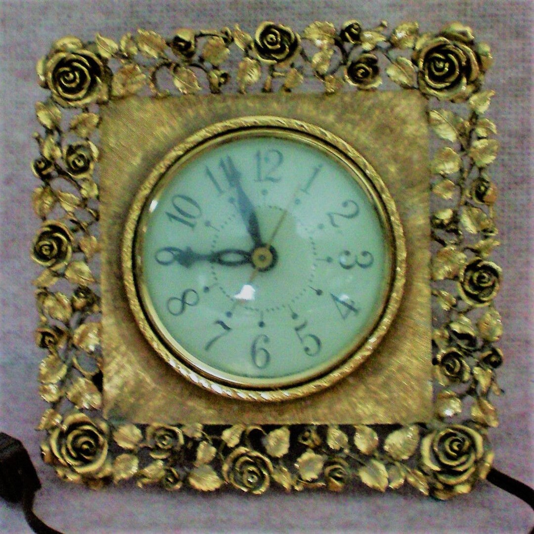 Matson Dusty Rose Pattern Electric Clock - 5106 - Etsy