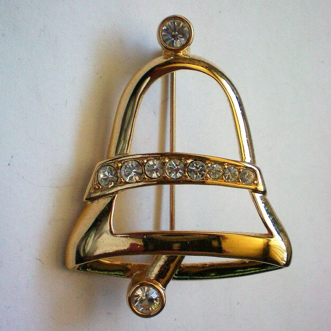 Napier Gold Tone Bell for the Christmas / Hanukkah / Winter Holidays ...