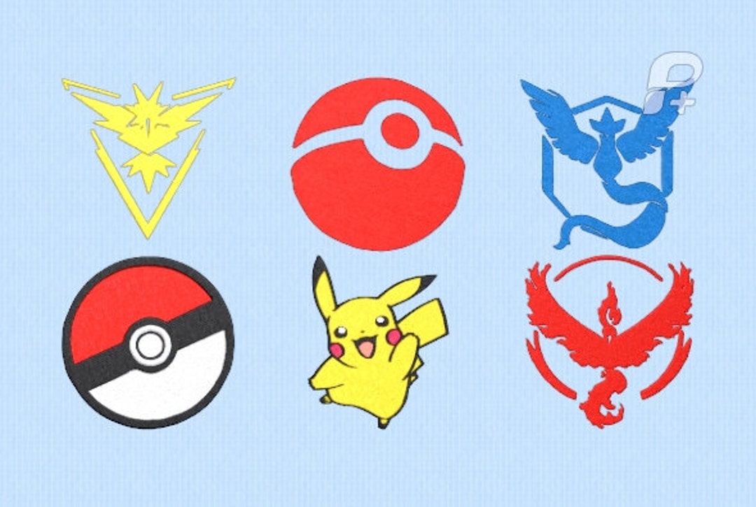Pokemon Go Embroidery Design Set of 6 - 4" by 4" Designs - Etsy
