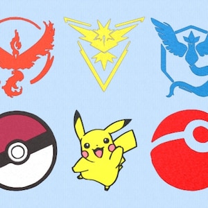 Pokemon Go Embroidery Design Set of 6 6 by 6 | Etsy