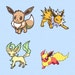 Eevee Evolutions Embroidery Designs 4" by 4" - Etsy