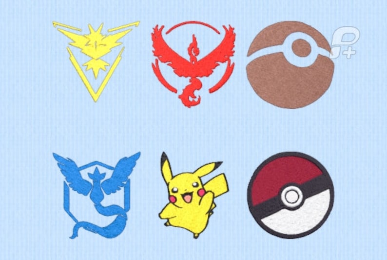 Pokemon Go Embroidery Design Set of 6 2.66 by 2.66 - Etsy