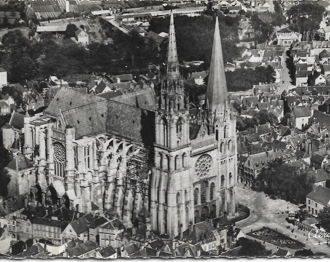 Chartres Cathedral, Paris, France - 1961 Vintage Photographic Postcard ...