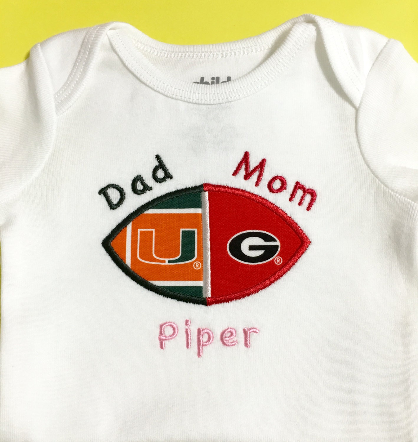 House Divided Baby Embroidered Football Bodysuit Shirt Burp | Etsy