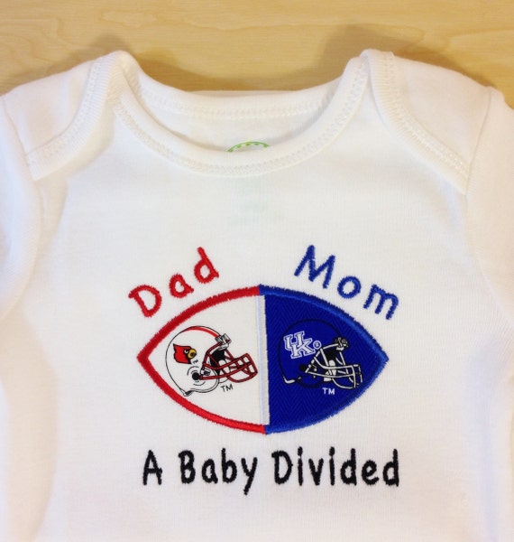 House Divided Baby Embroidered Football Bodysuit Shirt Burp | Etsy