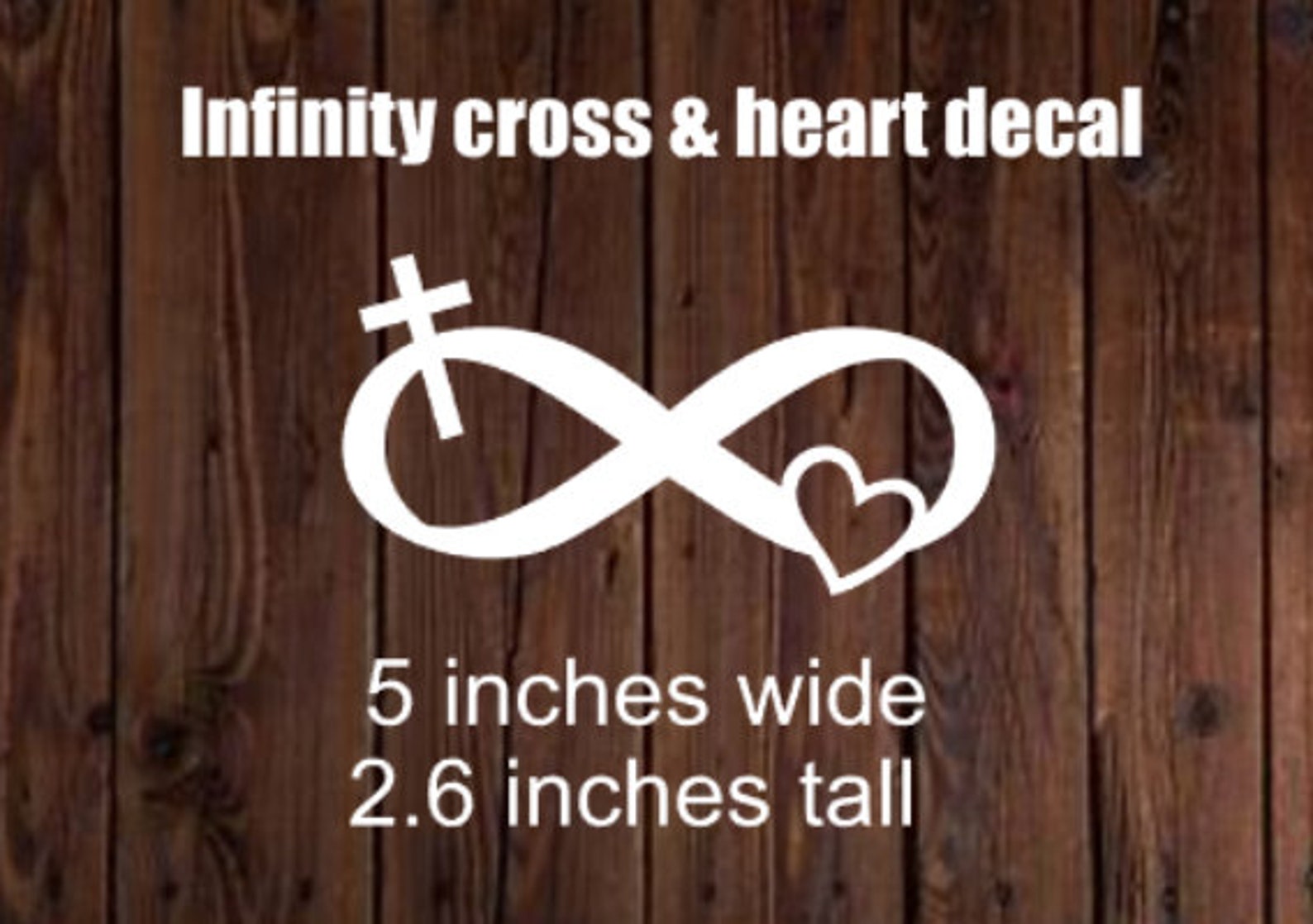 Infinity Cross Heart Christian Car Decal | Etsy
