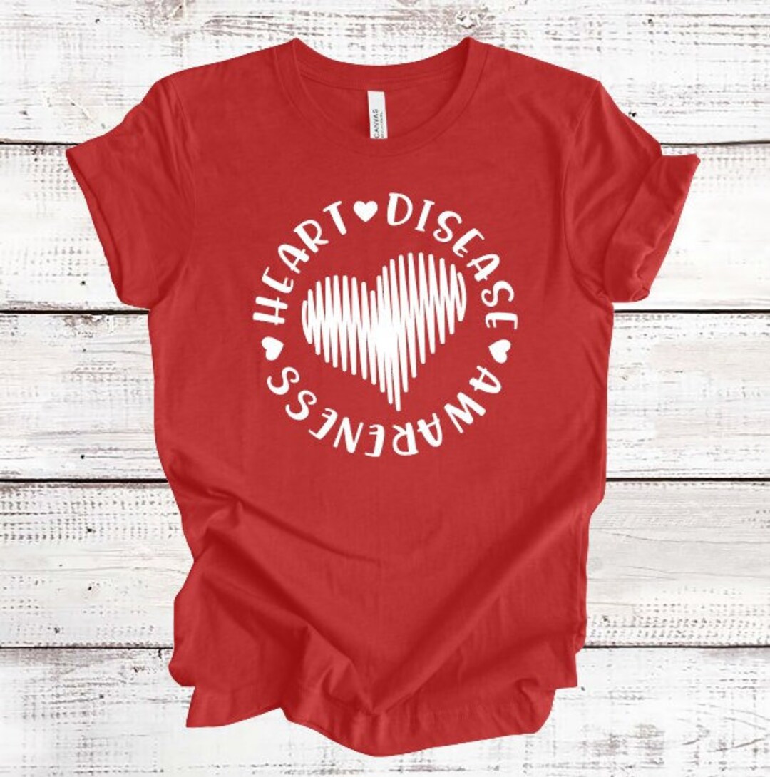 Heart Disease Awareness Ribbon Shirt, Awareness Shirt, Heart Disease ...