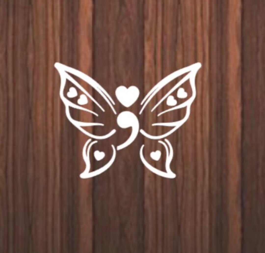 Heart Semi Colon Decal - Etsy