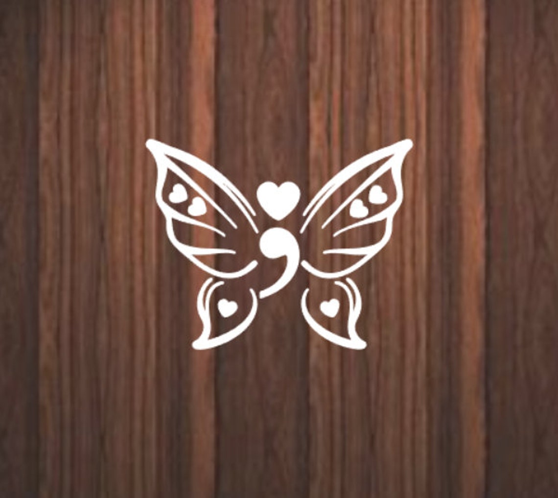 Heart Semi Colon Decal | Etsy