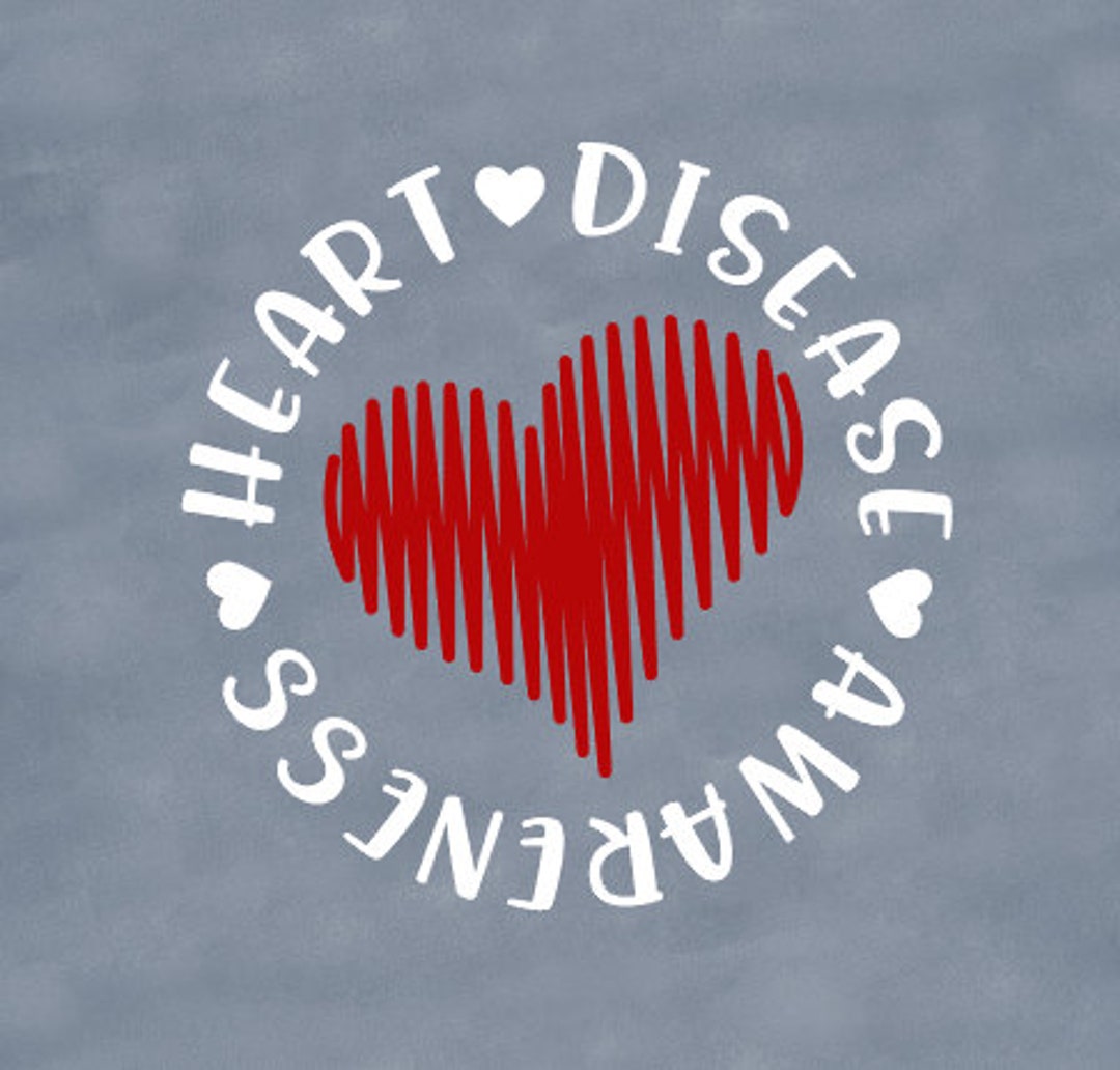 Heart Disease Awareness Ribbon Decal, Awareness Decal, Heart Disease ...
