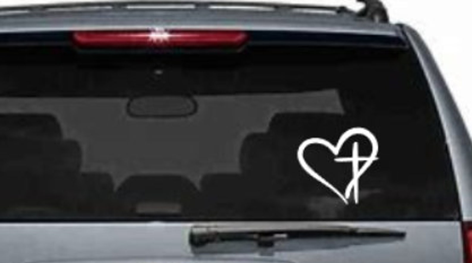 Cross Heart Car Decal | Etsy