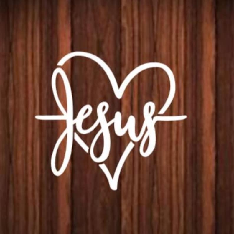 Jesus Heart Car Decal - Etsy