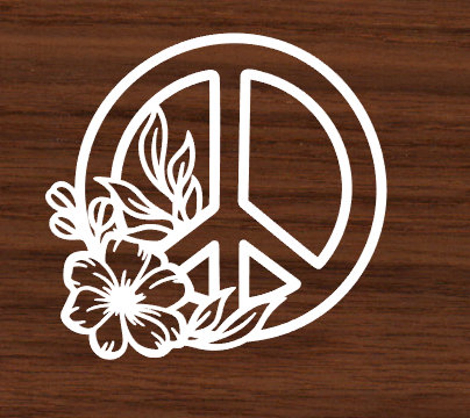 Floral Peace Sign Decal Peace Decal Flower Peace Decal - Etsy