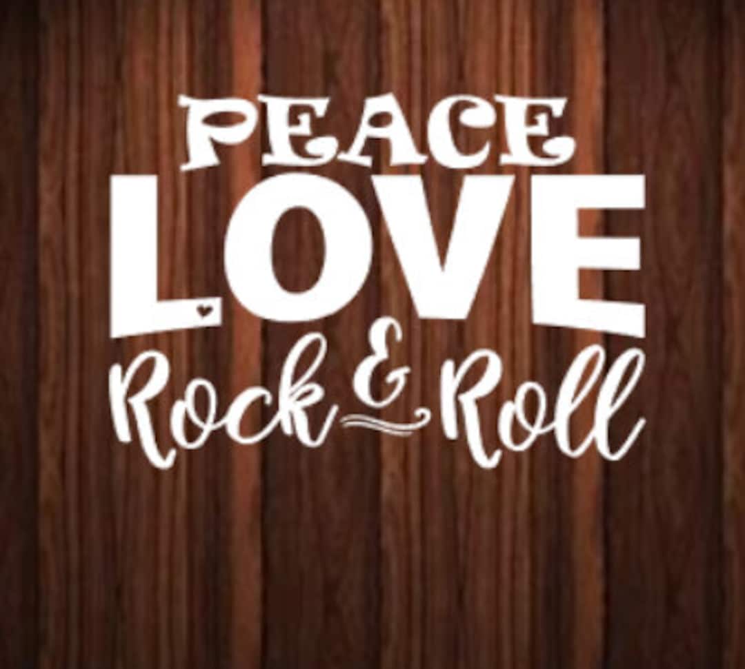 Peace Love and Rock and Roll Decal, Music Decal - Etsy