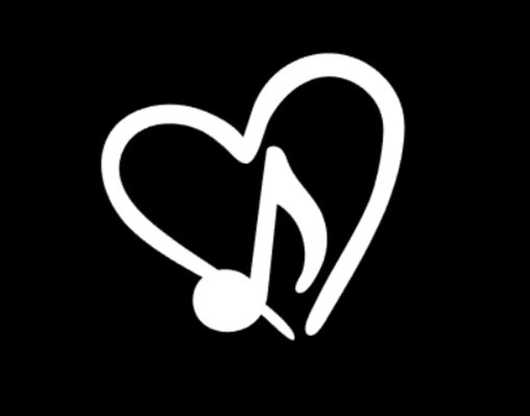 Music Note Heart Car Decal - Etsy