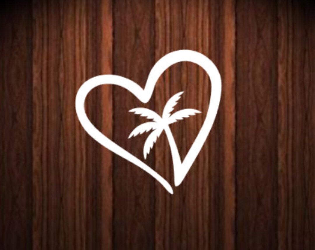 Palm Tree Love Decal - Etsy