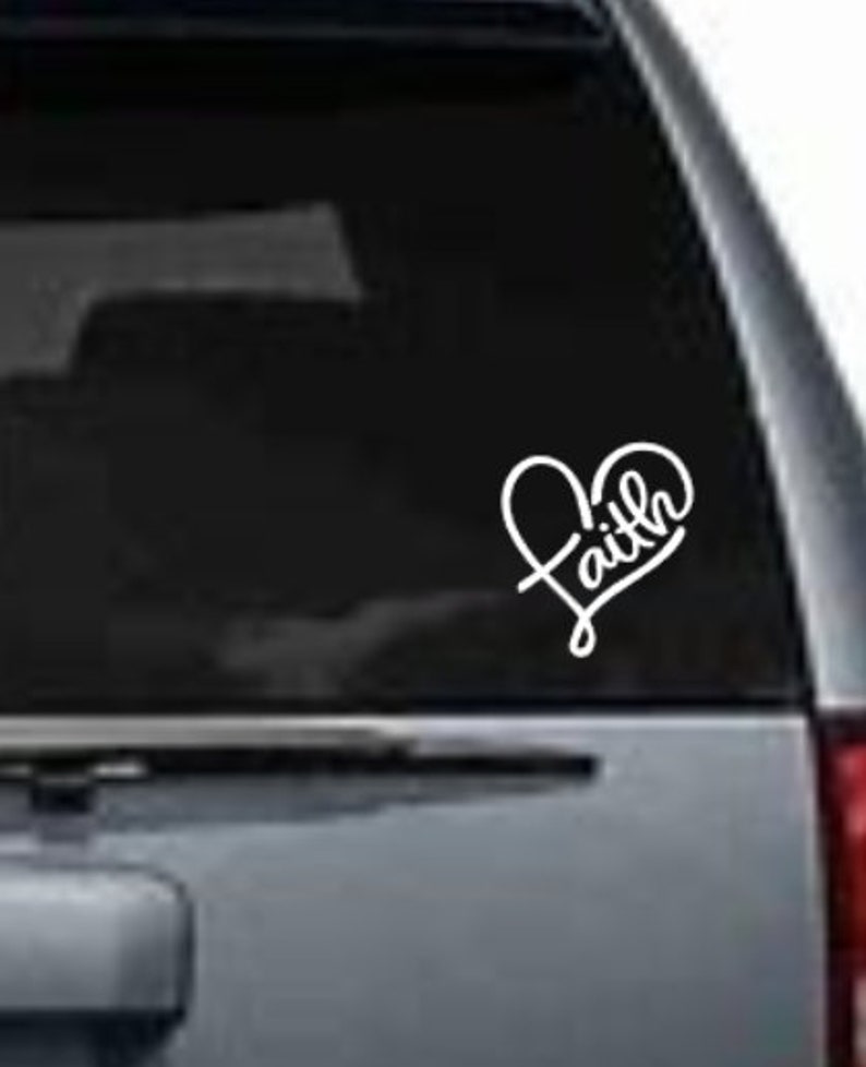 Faith Heart Car Decal | Etsy