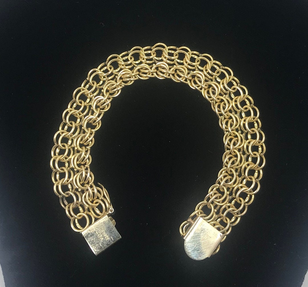 Vintage JB, Jakoby Bender 1/20K Gold-filled Chainmail Bracelet Patent ...