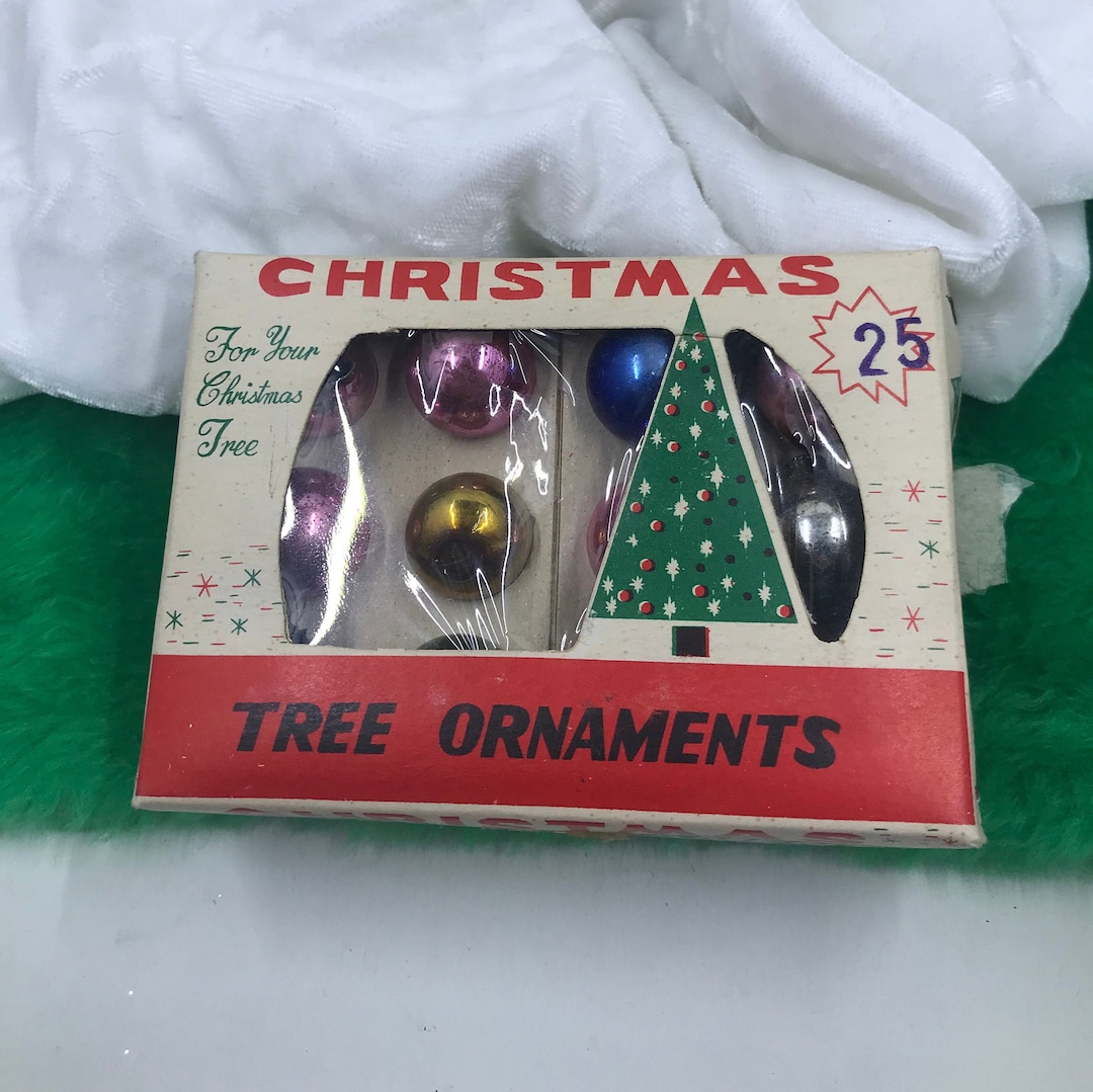 Vintage Small Mercury Glass Feather Tree Ornaments/ Original Box - Etsy