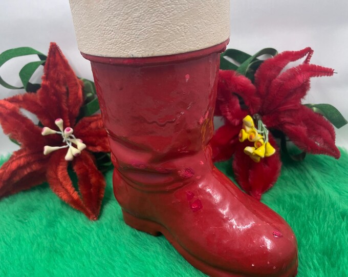 1940’s Christmas Paper Mache Santa Boot - Etsy