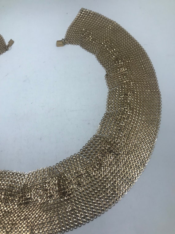 1940s/50’s Gold Metal Chain Mesh Collar/ Choker Necla… - Gem