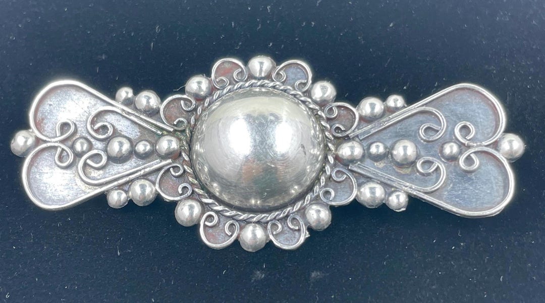 1940’s/50’s Sterling Silver Scroll Design Brooch, Mexico - Etsy