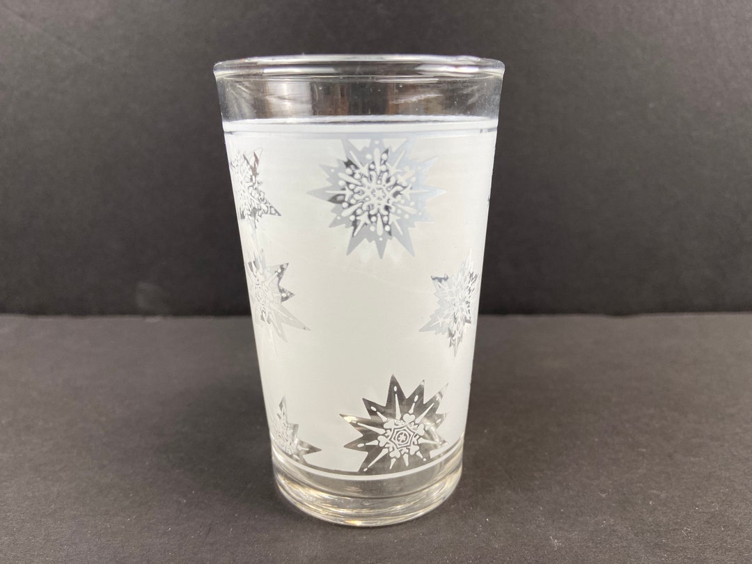 ATOMIC Snowflake Frosted Juice Glass Made by Federal Glass, Stamped ...