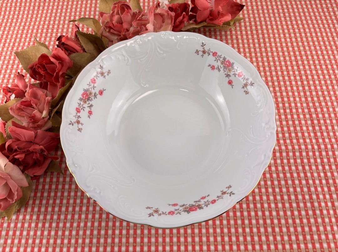Wawel Tea Rose Pattern, Poland, Pink Roses, SERVING BOWL 9" , Vintage ...