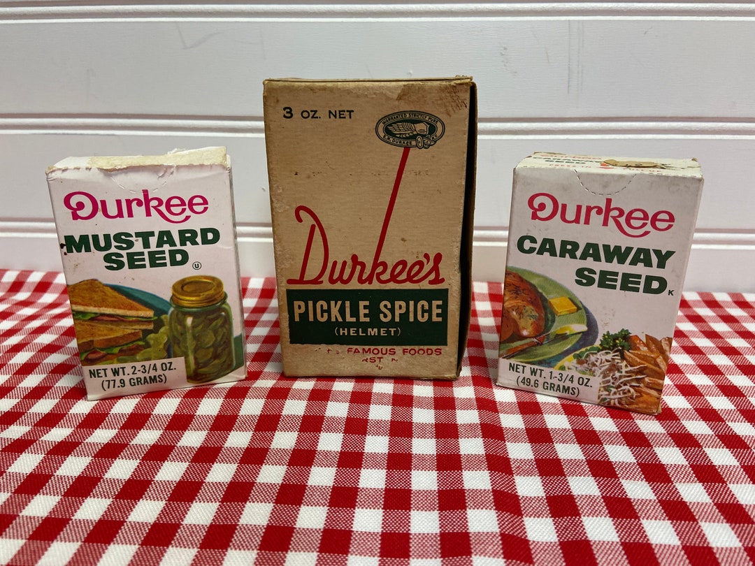 Vintage DURKEE SPICE Cartons, Set of Three 3, Pickle Spice, Caraway ...