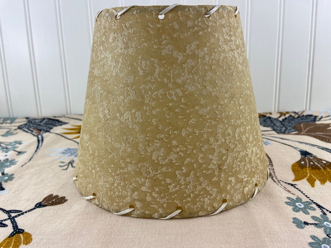 Mid-century Fiberglass Parchment Lampshade With Whipstitched Top and ...