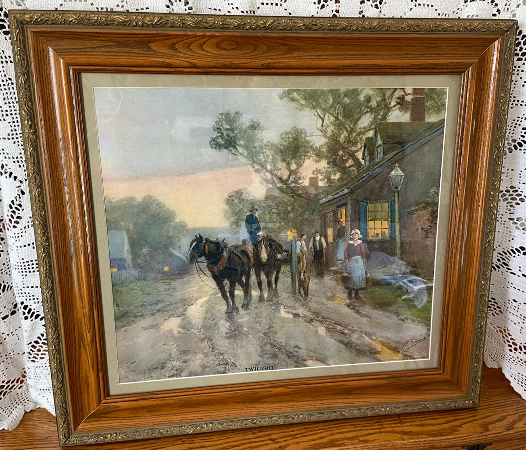 TWILIGHT by Frank F. English, American Artist (1854-1922), Framed Under ...