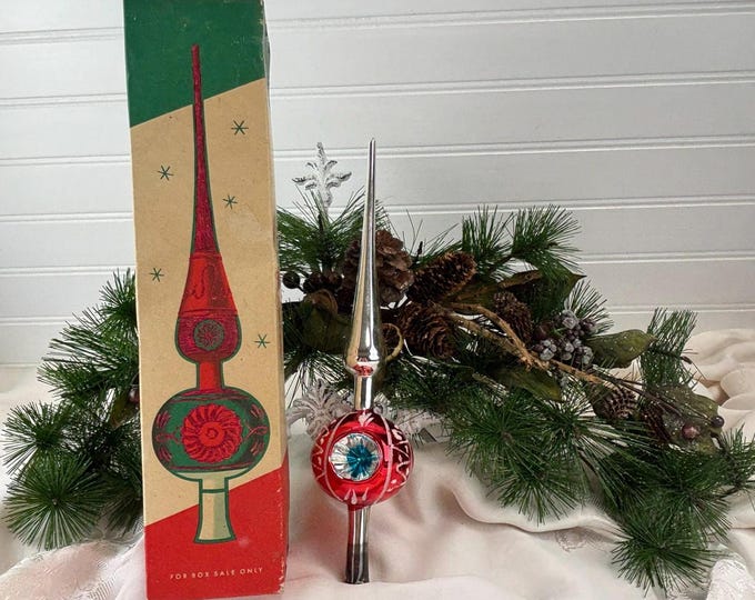 Shiny Brite MERCURY Glass Christmas Spire Tree Topper, in Original Box ...