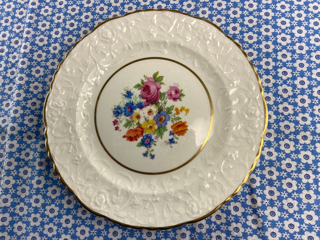 4-pope Gosser ROSE POINT Salad Plates, Set of 4, Multi Color Floral ...