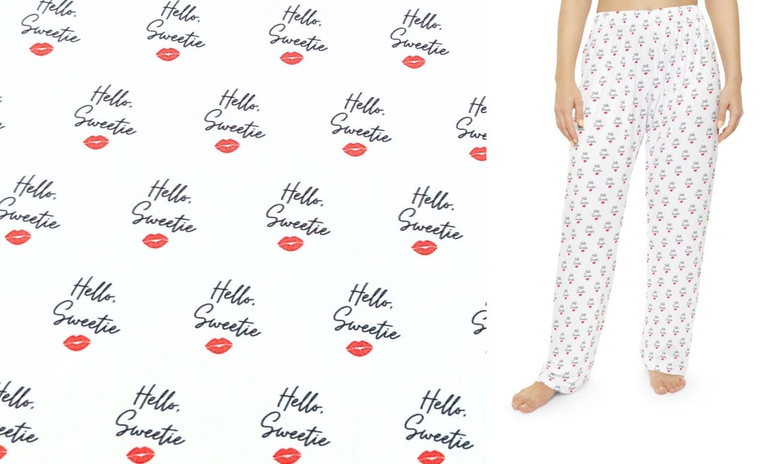Plus Size Women's Pajama Pants Sizes XS-4X Hello Sweetie White - Etsy