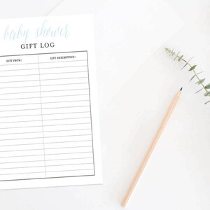 Baby Shower Gift Log, Baby Gift Tracker, Baby Shower Gift + Giver Log ...