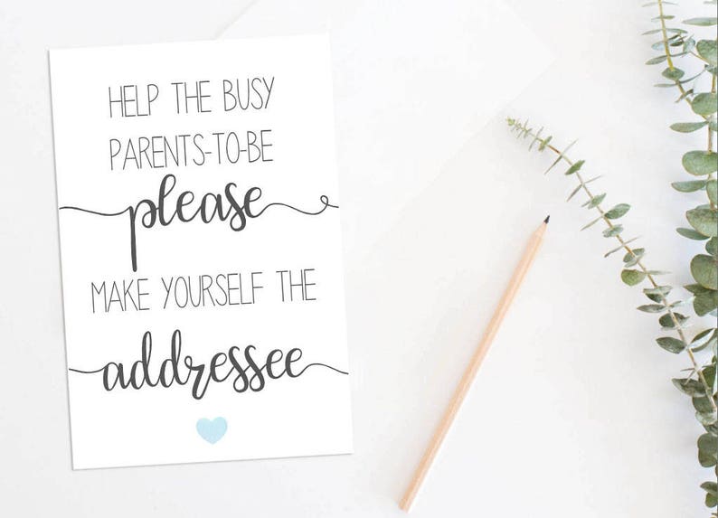 Help the Busy Mom-to-be Make Yourself the Addressee Sign, Printable ...