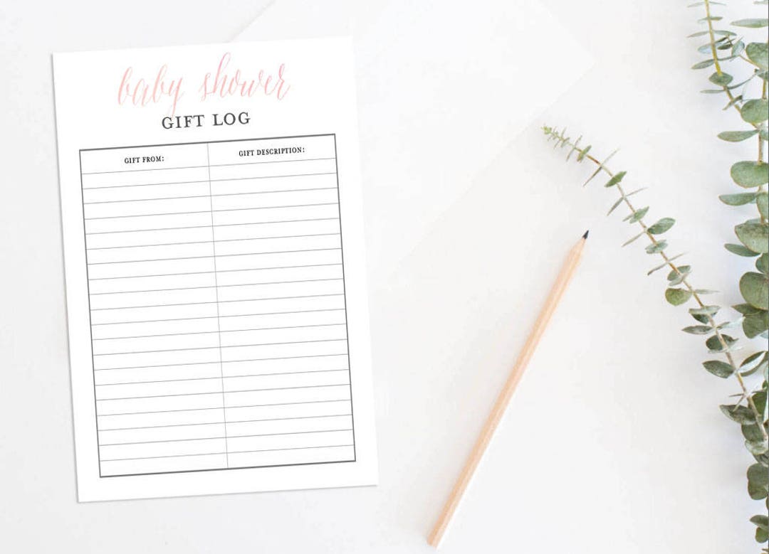 Baby Shower Gift Log, Baby Gift Tracker, Baby Shower Gift + Giver Log ...