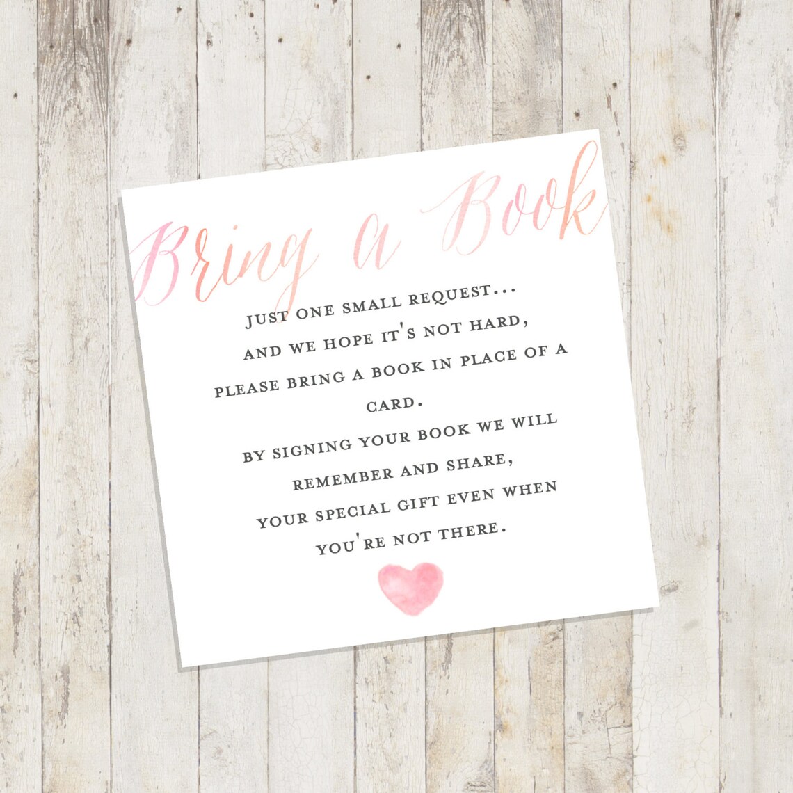 Baby Shower Printable, Baby Shower Bring a Book Card, Bring a Book ...