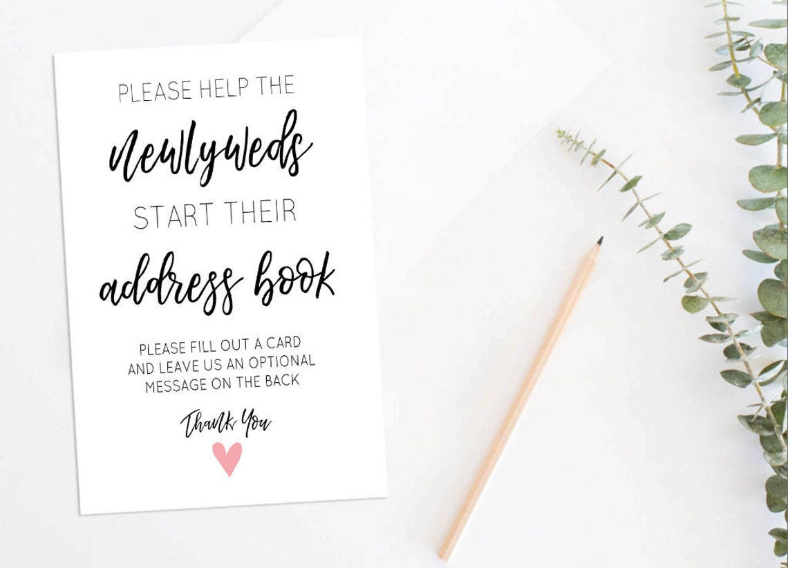 Help the Newlyweds Make an Address Book Printable, Address Your ...