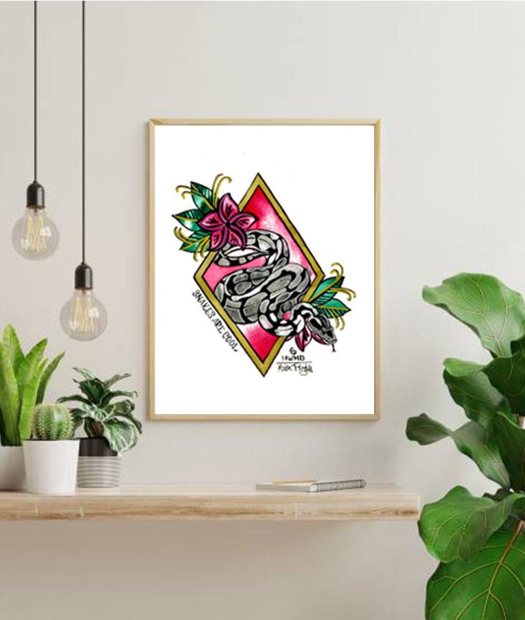 Snakes Are Cool, Scary Animal Affirmations Series Giclee Print - Etsy