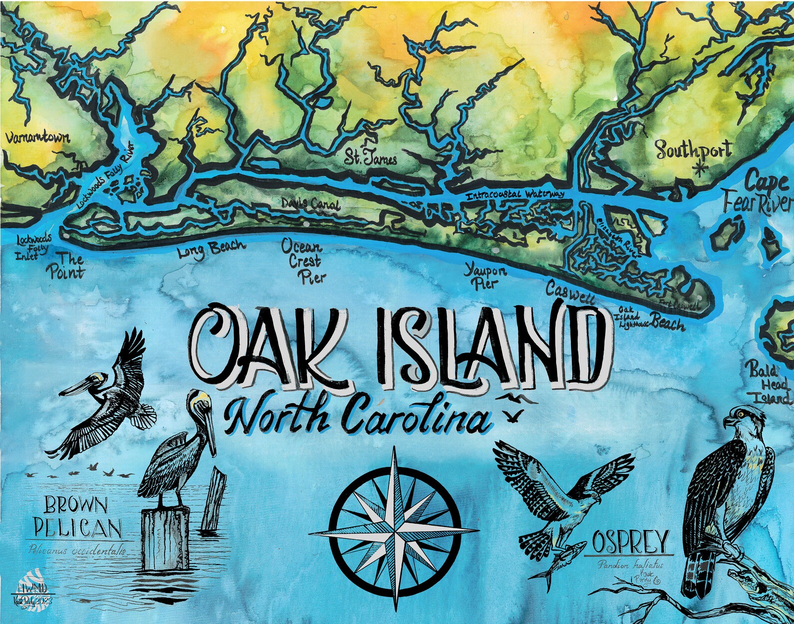 Oak Island Map Print - Etsy