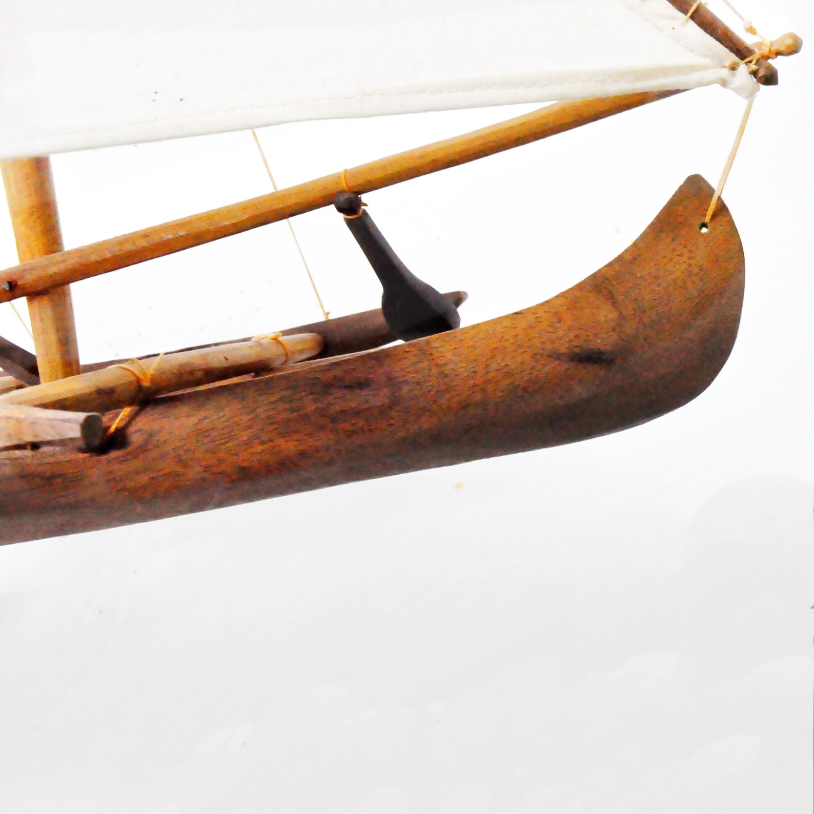 Miniature Outrigger Canoe Sail Boat South Pacific Indigenous | Etsy
