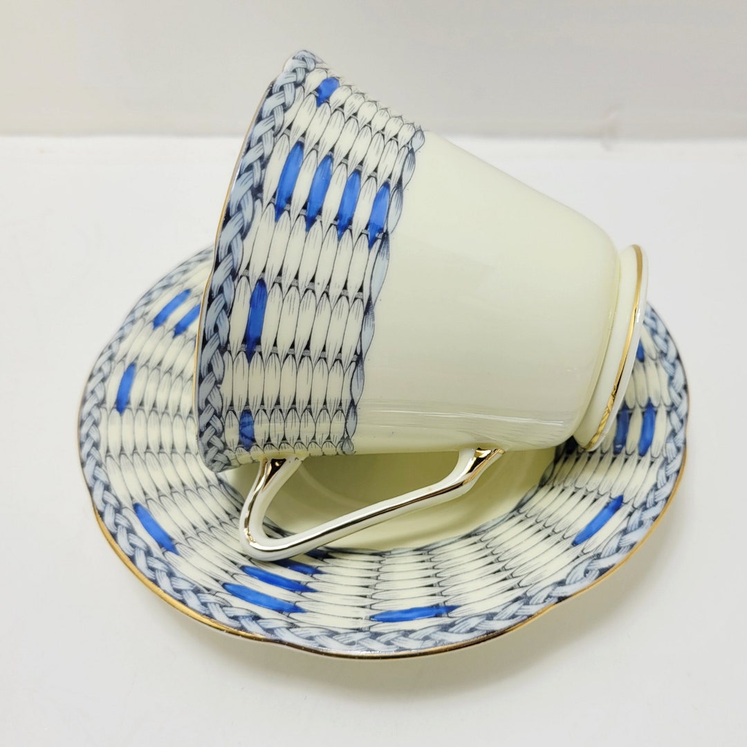Royal Grafton Tea Cup, Basket Weave raffia Pattern, Made in England - Etsy