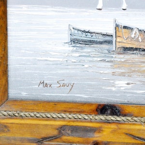Max Savy Harbour Scene Painting, Oil on Canvas, Original Fine Art - Etsy