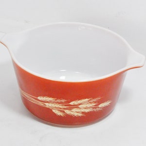 Pyrex Red Orange Wheat Casserole Dish, Made in Corning New York USA ...