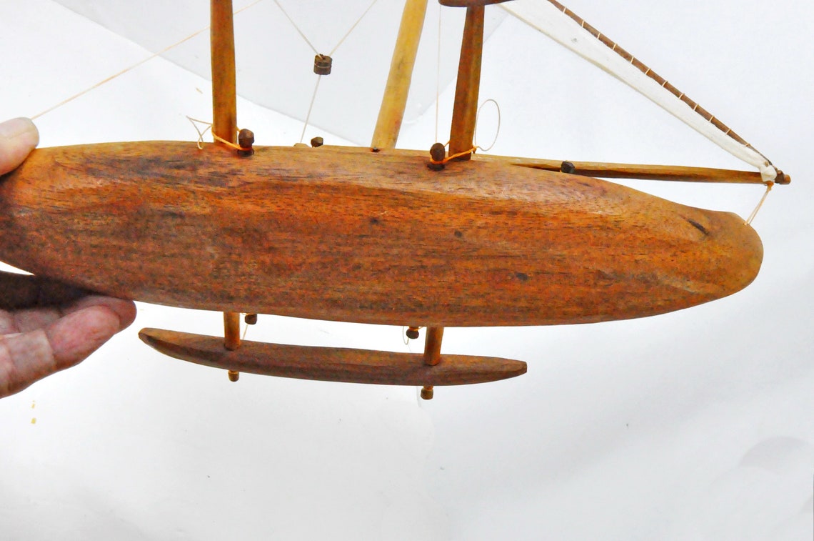 Miniature Outrigger Canoe Sail Boat South Pacific Indigenous | Etsy