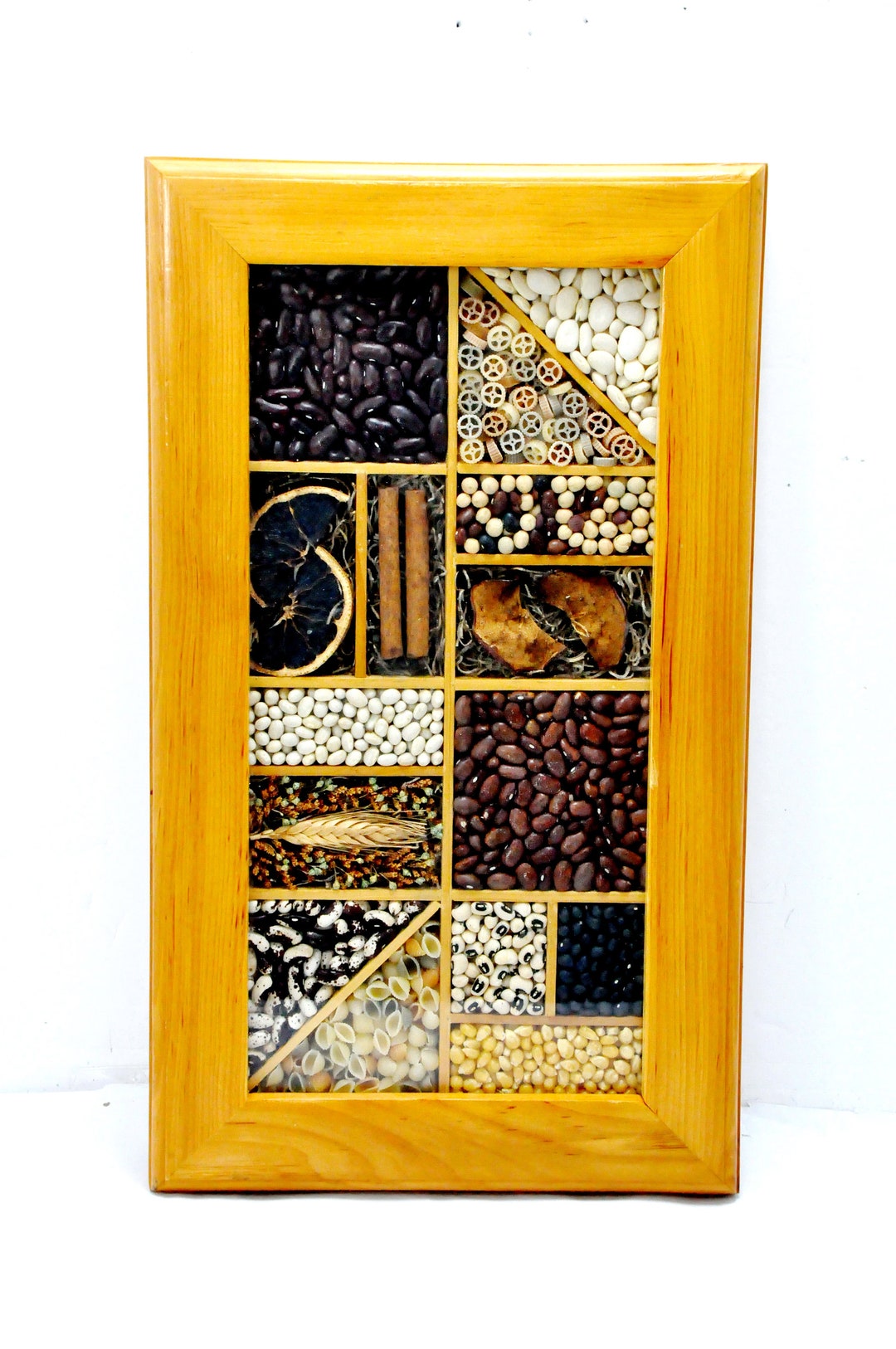 Pine Shadow Box Frame With Dried Foods, Wall Hanging, Kitchen Decor - Etsy