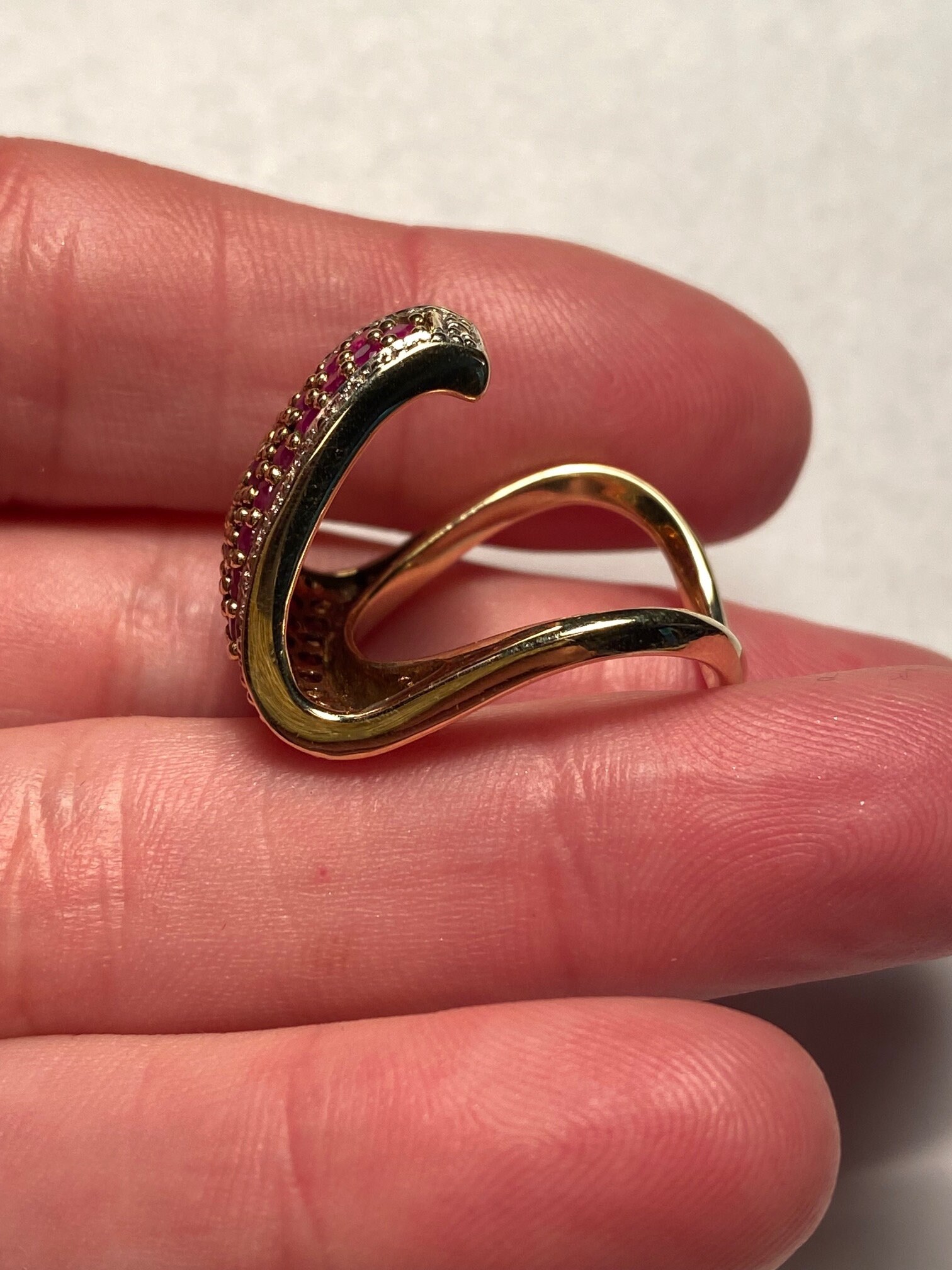 Vintage Modernist Samuel AARON 10K Yellow Gold Ruby and - Etsy